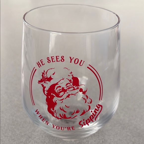Hallmark | Dining | Hallmark Red Santa Glass | Poshmark